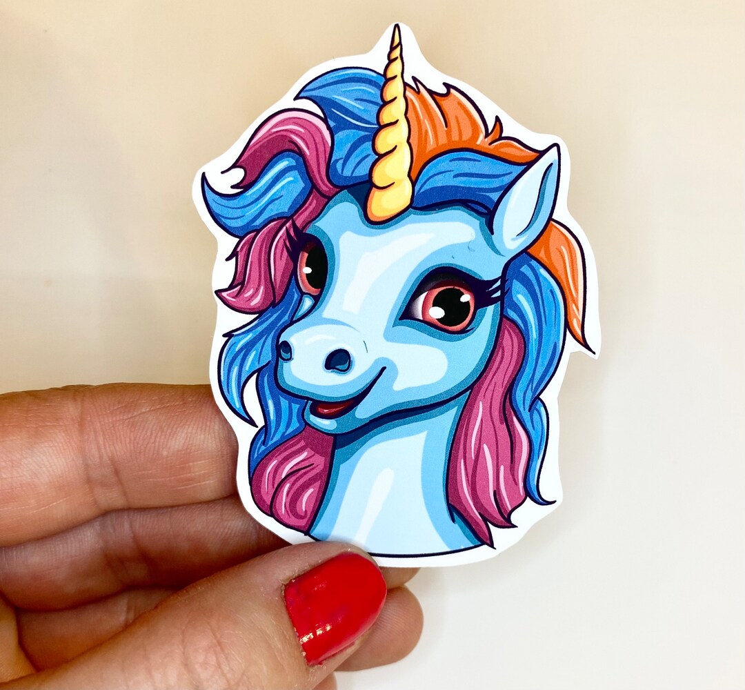 WATERPROOF Cartoon Unicorn STICKERS! Many Designs to Choose, Large or ...