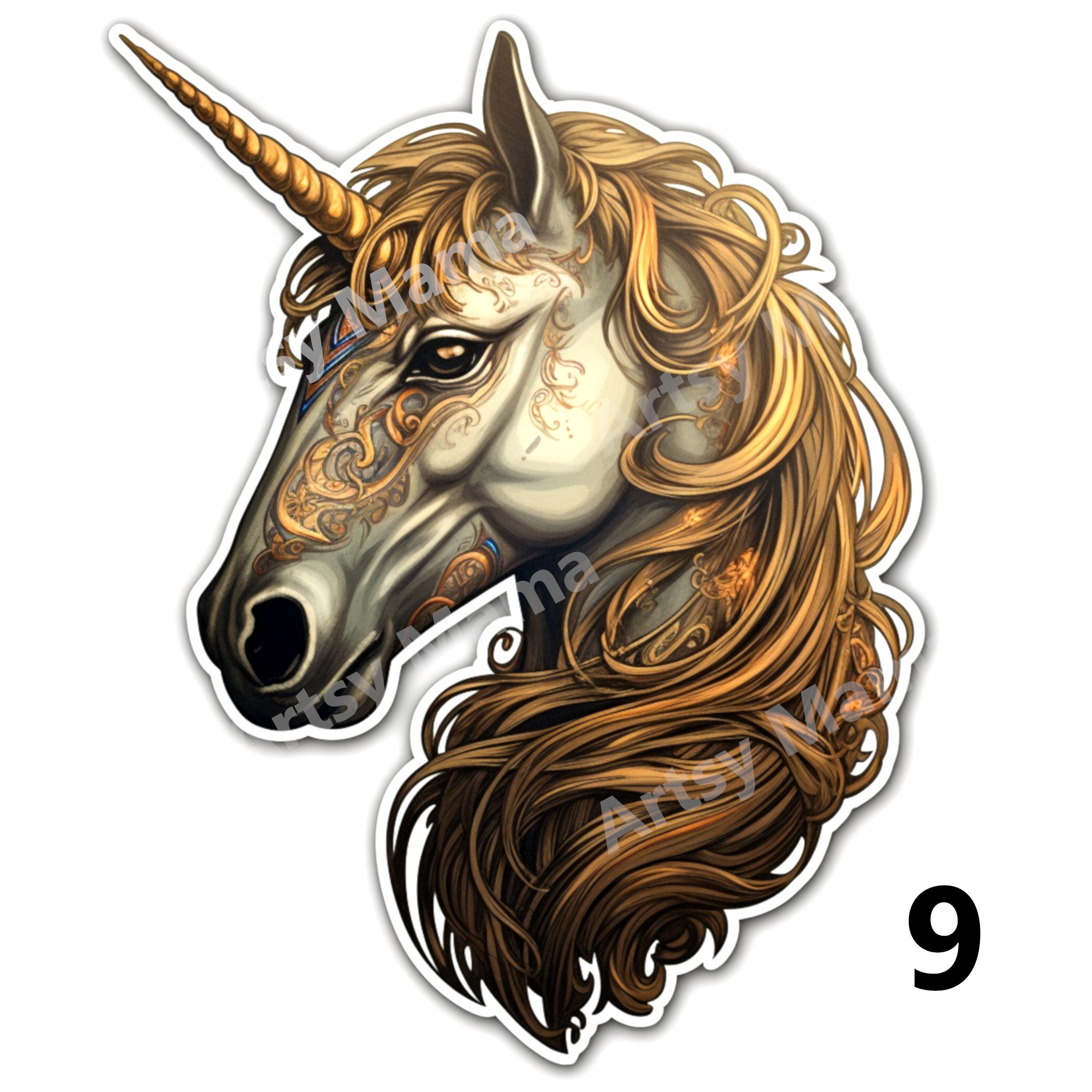 WATERPROOF Unicorn Stickers Many Designs. Large or Small Sizes. Unicorn ...