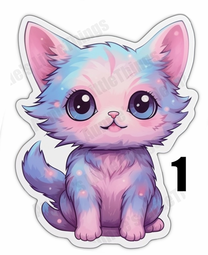 Cute Kitten Stickers! Cat Stickers. Many Different Design Choices ...