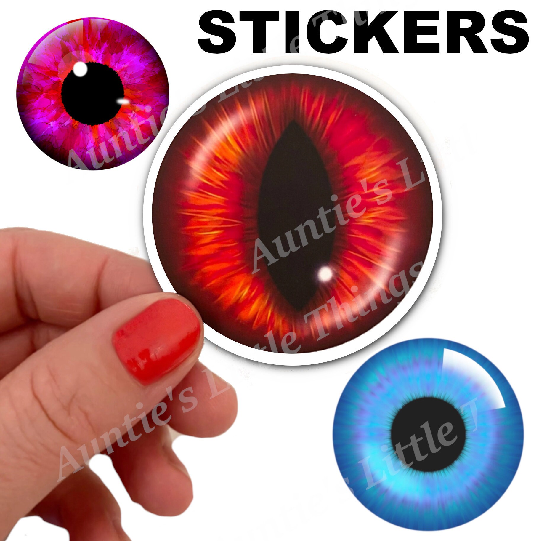 Eyeball Sticker SET of 2 Identical Eyes. Waterproof Option, Dragon Eye ...
