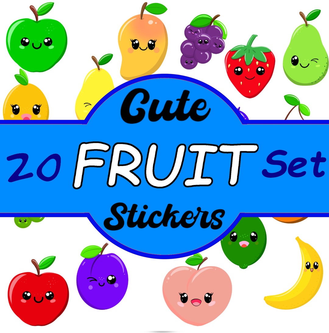 20 Fruit Sticker SET! Many Designs. Large or Small Sizes. WATERPROOF ...