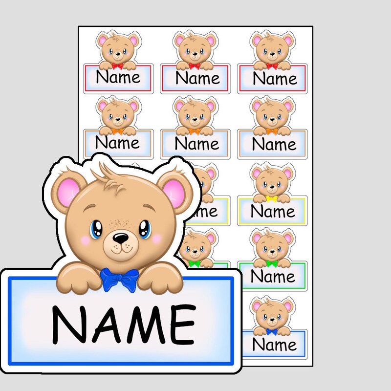 Name Tag Stickers - Etsy