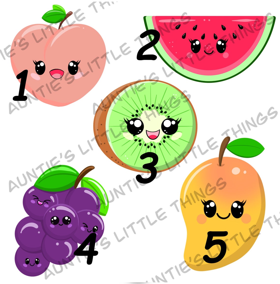 Waterproof Fruit Sticker Many Designs. Large or Small Sizes, Cute Fruit ...