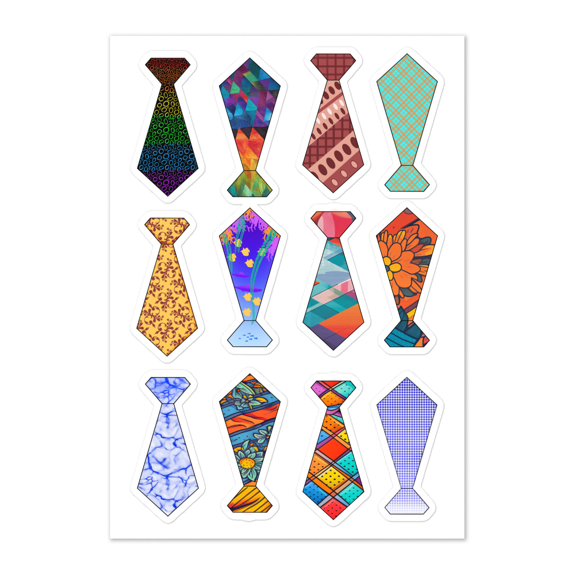 Ugly Tie Stickers Great Addition to Fathers Day Gift. Neck Tie Sticker ...