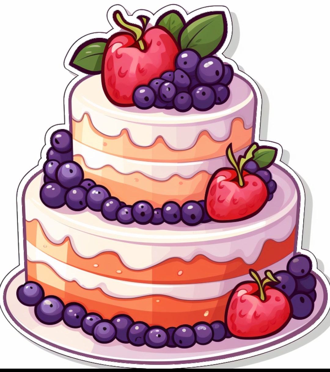 Wedding Cake Stickers, Glossy Laminate Finish, Baking Decor Decals - Etsy