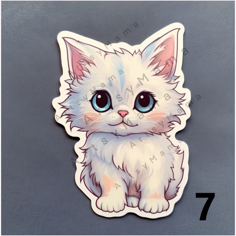 Cute Kitten Stickers Cat Stickers. Many Different Design Choices ...