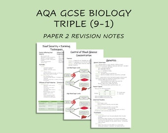 AQA GCSE 9-1 Biology Triple Paper 1 Revision Notes - Etsy UK