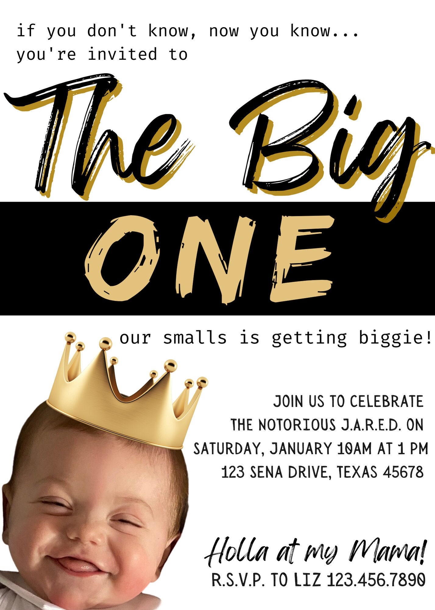 DIGITAL | Notorious ONE Birthday Invitation - Etsy