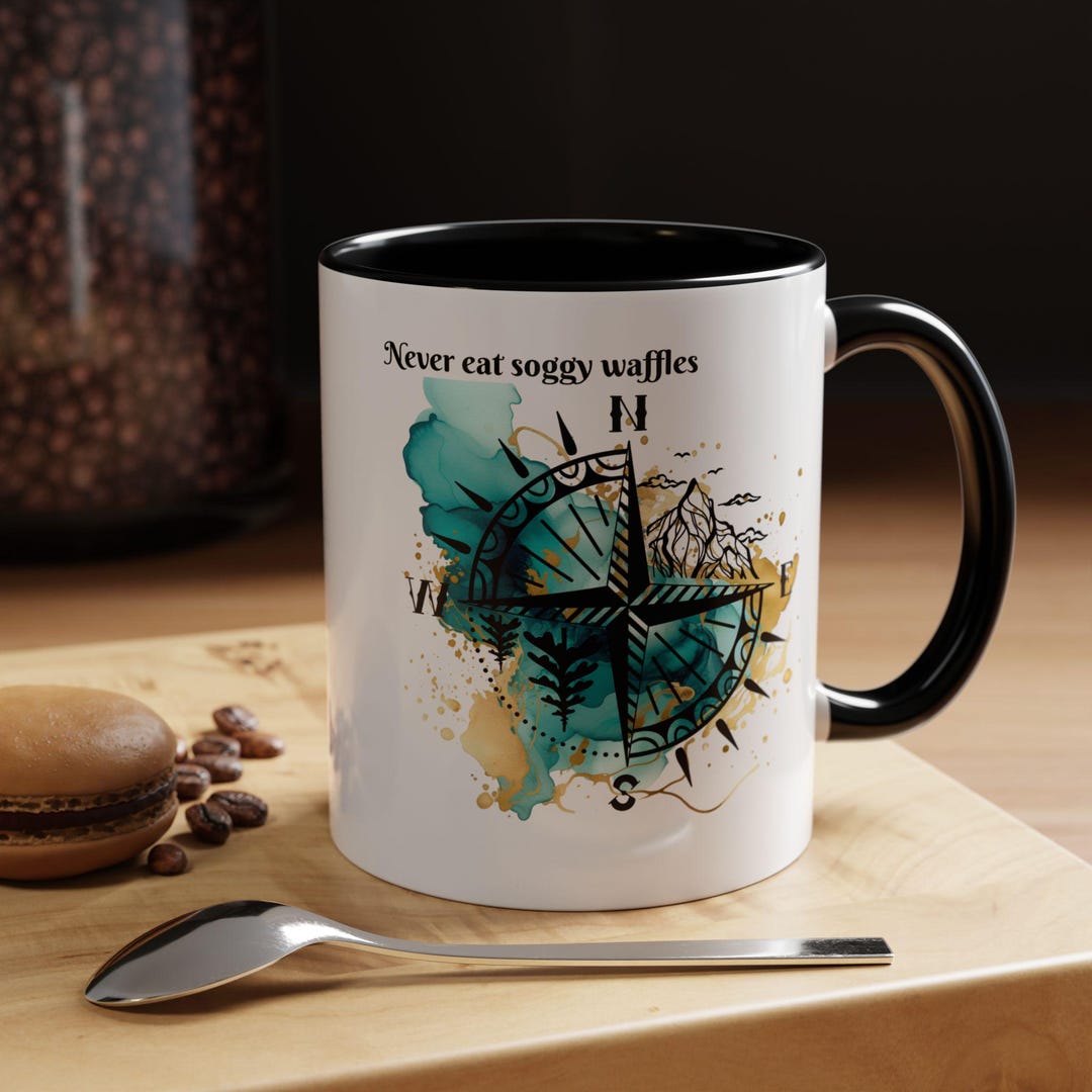 Never Eat Soggy Waffles, Cardinal Directions Mnemonic Coffee Mug ...