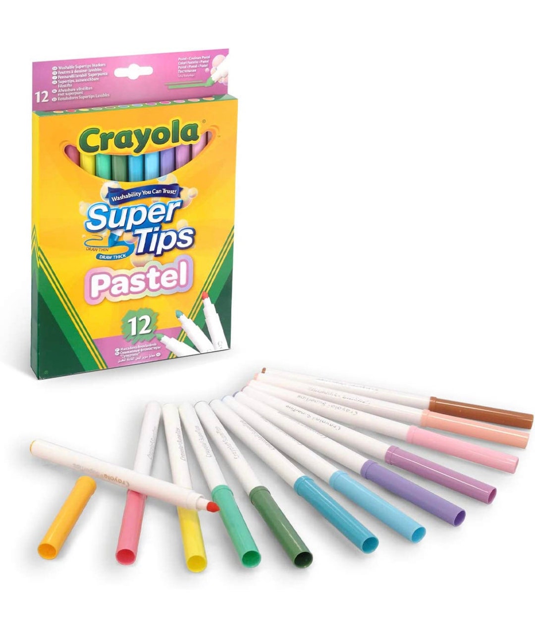 Crayola 12 Pastel Super Tips - Etsy