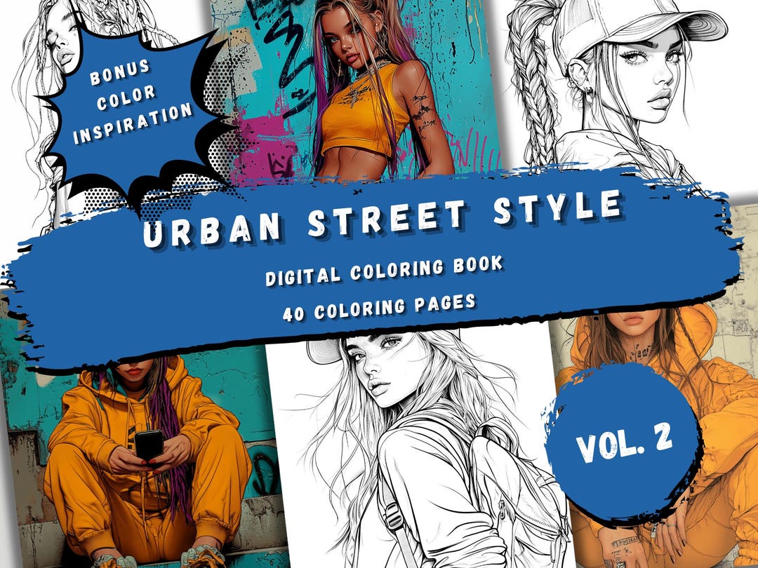 Urban Street Style Coloring Book – Teenage Fashion Volume 2 | Digital ...