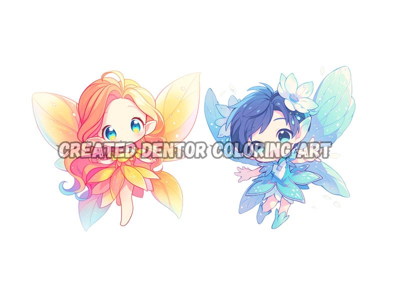 Chibi Fairy Clipart Set, 36 Fantasy PNG Illustrations (digital Download ...