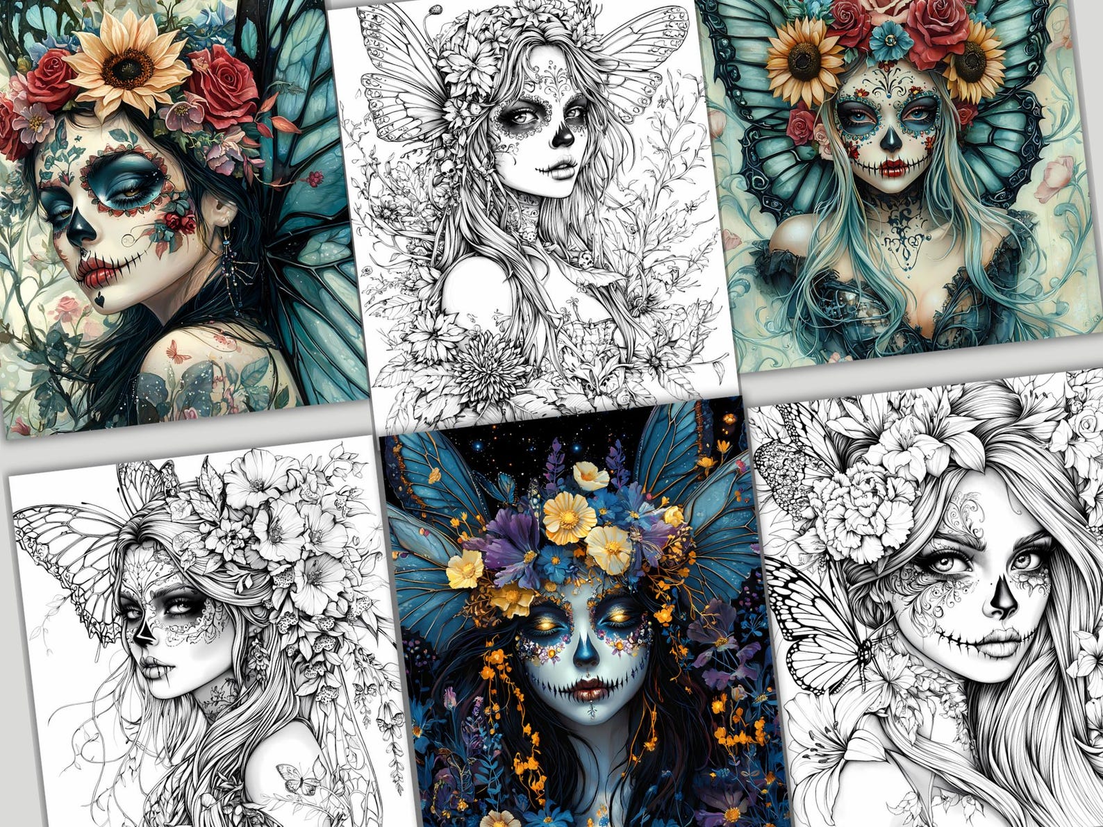 Enchanting Fairy Skull Coloring Pages: 97 Mystical Illustrations of ...