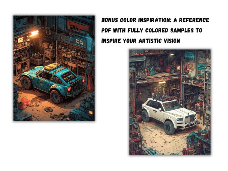 Isometric Post-apocalyptic Coloring Book | 47 Detailed Garage Designs ...