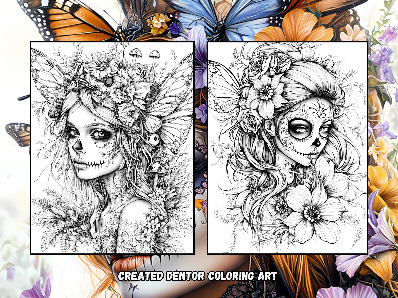Enchanting Fairy Skull Coloring Pages: 97 Mystical Illustrations of ...