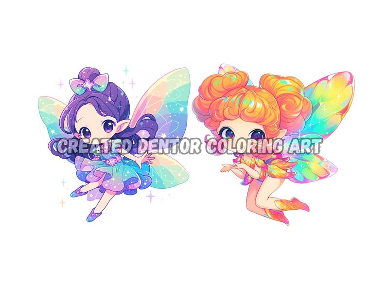 Chibi Fairy Clipart Set, 36 Fantasy PNG Illustrations (digital Download ...