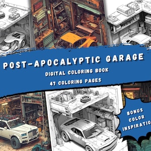 Isometric Post-apocalyptic Coloring Book | 47 Detailed Garage Designs ...
