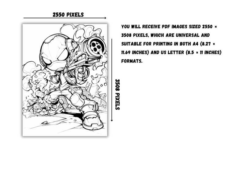 Post-apocalyptic Chibi Coloring Book – Sci-fi Cyborgs, Zombies (digital ...