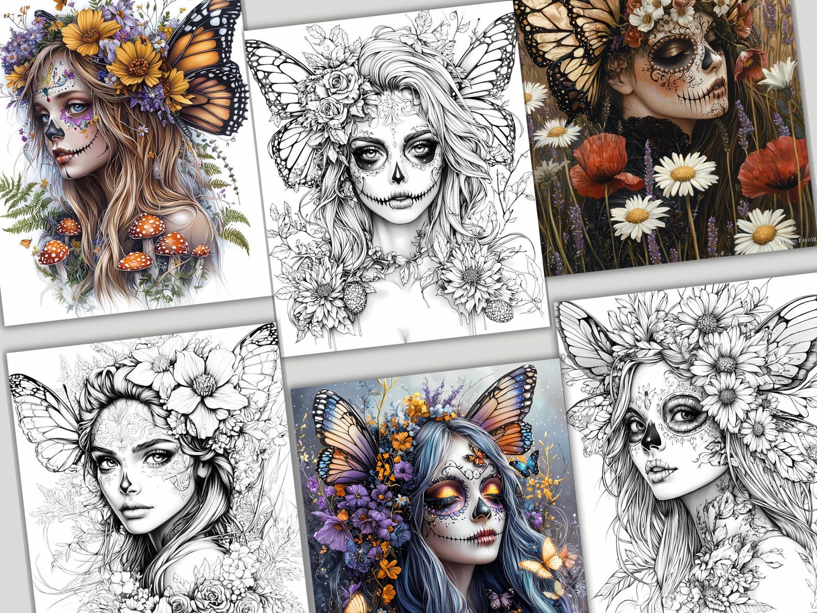 Enchanting Fairy Skull Coloring Pages: 97 Mystical Illustrations of ...