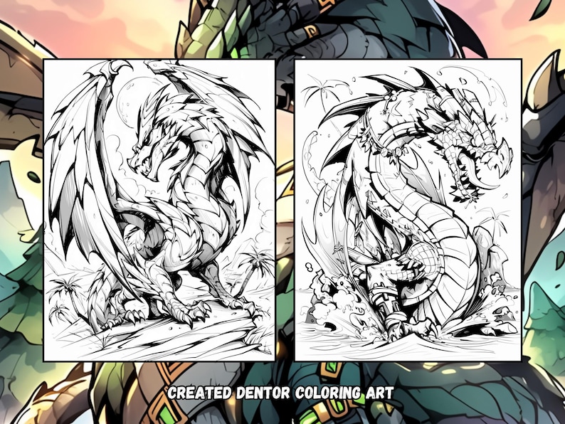 Fantasy Dragon Coloring Book – 50 Futuristic Mythical Creatures ...