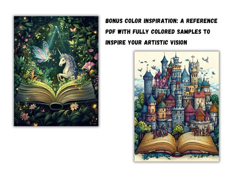 Enchanting Magical Fantasy Coloring Book PDF 22 Detailed Illustrations ...