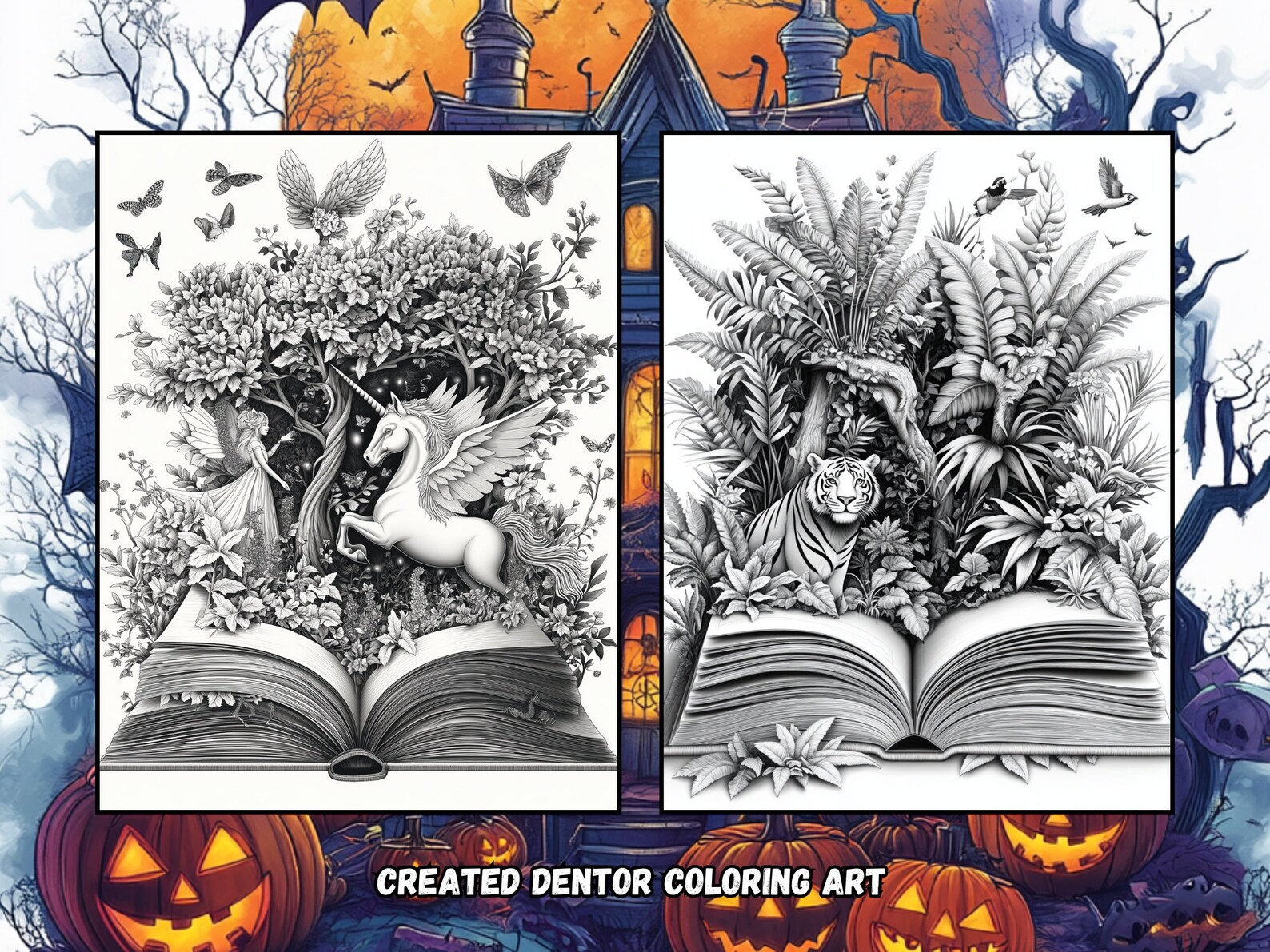 Enchanting Magical Fantasy Coloring Book PDF 22 Detailed Illustrations ...