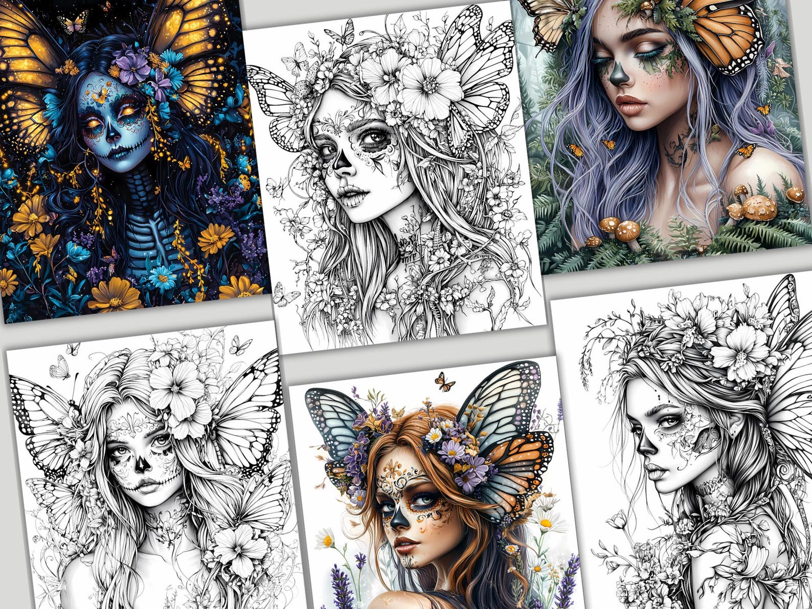 Enchanting Fairy Skull Coloring Pages: 97 Mystical Illustrations of ...