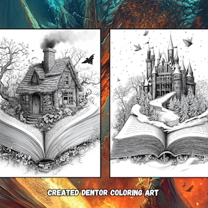 Enchanting Magical Fantasy Coloring Book PDF 22 Detailed Illustrations ...