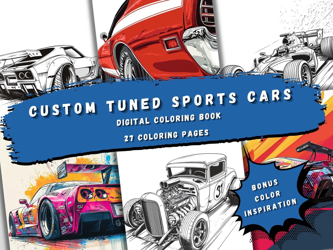 Custom Sports Cars Coloring Book | 27 High-performance Designs ...