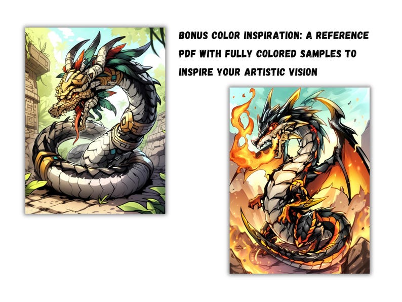 Fantasy Dragon Coloring Book – 50 Futuristic Mythical Creatures ...