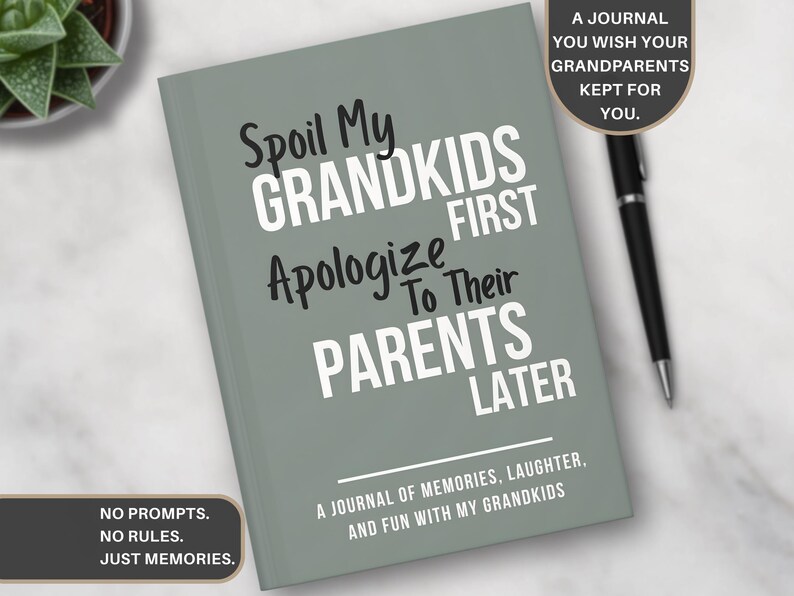 New Grandparent Memory Book Gift From Grandkid, Custom Grandmother ...