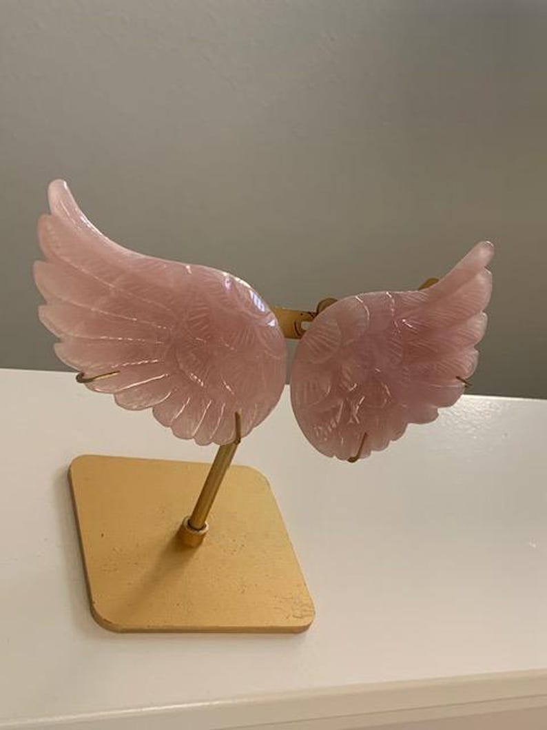 Rose Quartz Angel Wings - Etsy