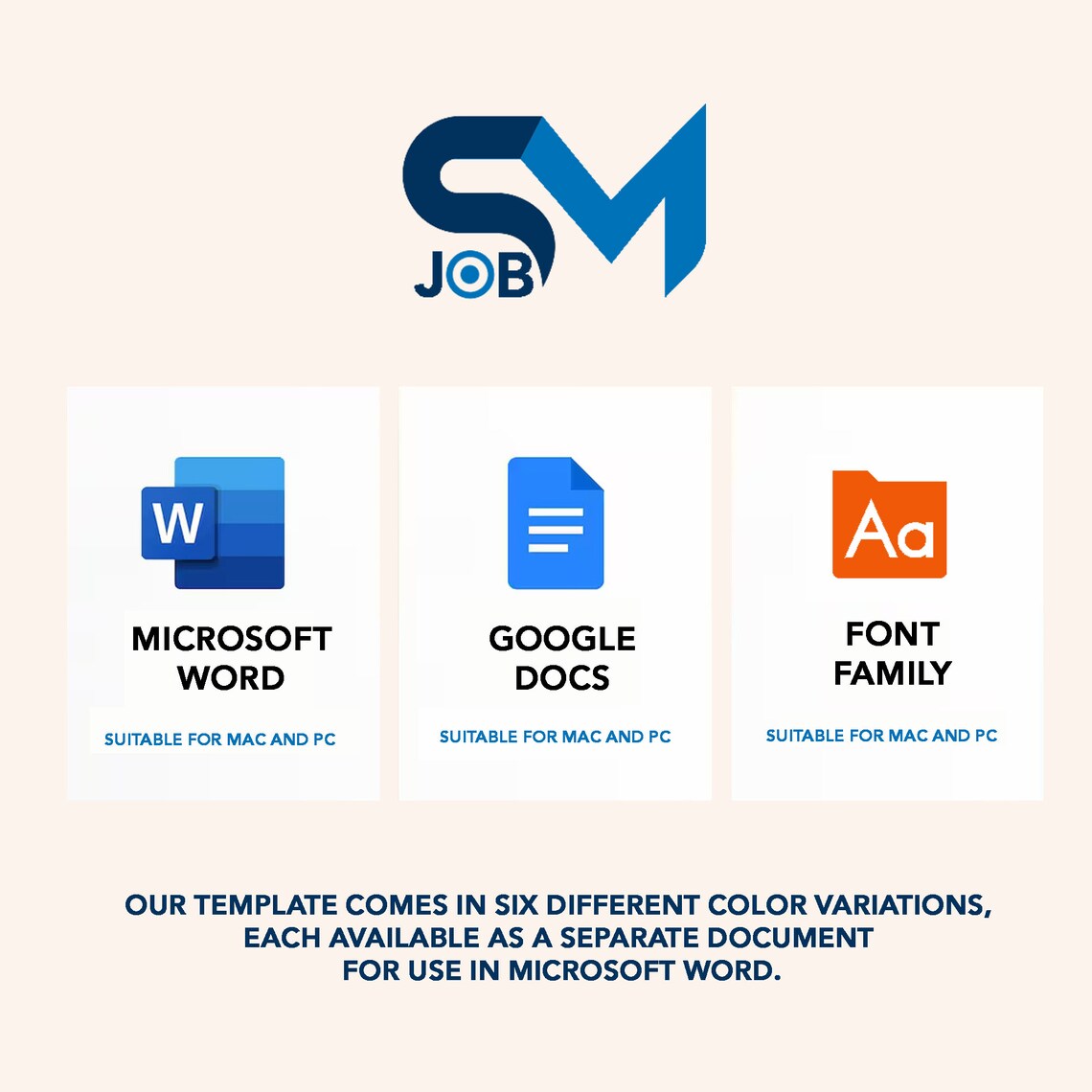 Standard Professional Resume Template Available in 6 Different Colors ...