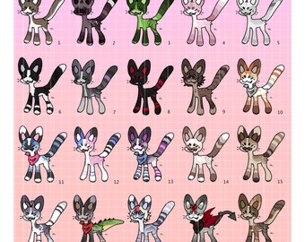 Multispecies Adopt Batch Furry Adoptable Fursona Adopts - Etsy
