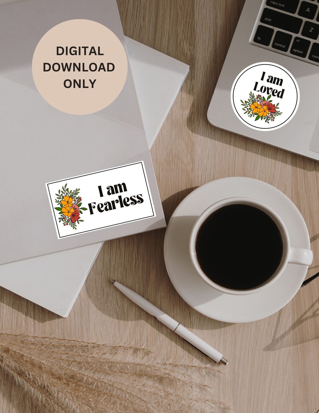 Printable Stickers, Digital Download, Affirmation Stickers, Positive ...