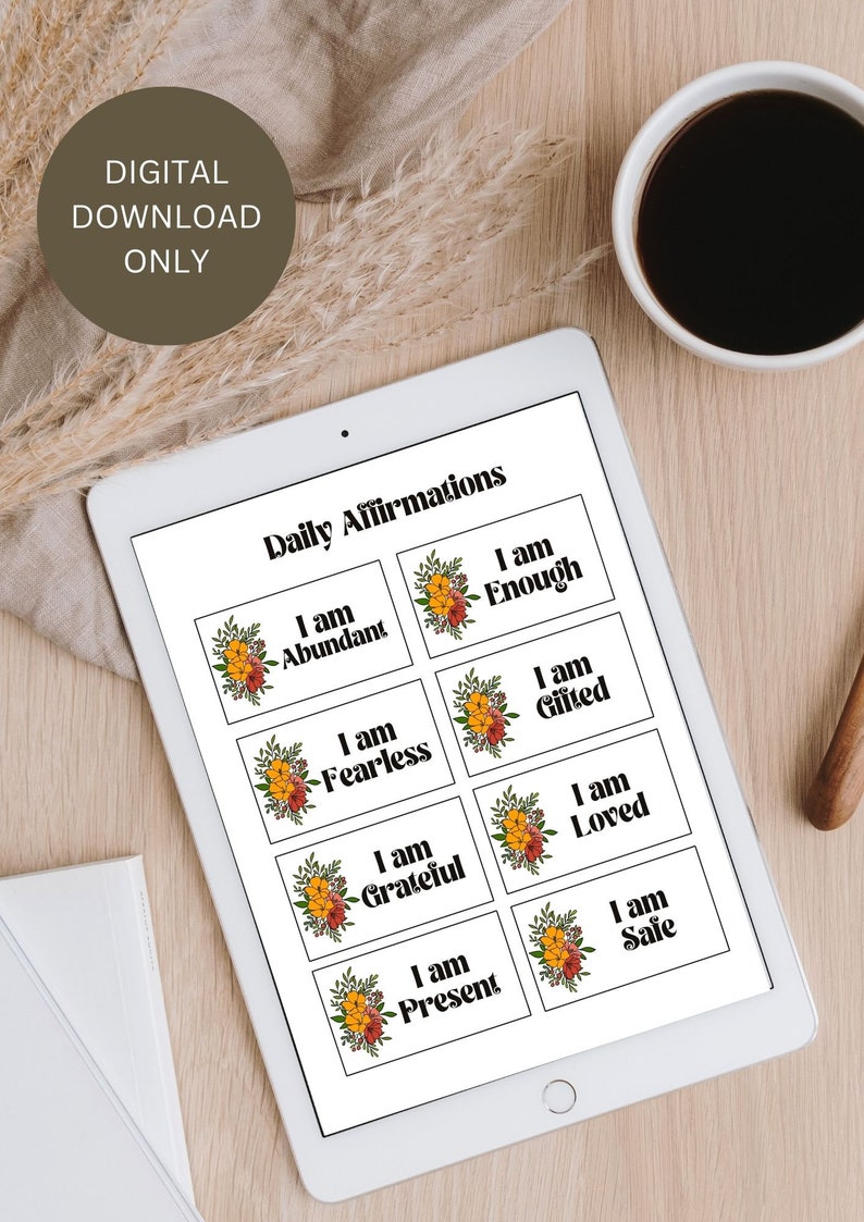 Printable Stickers, Digital Download, Affirmation Stickers, Positive ...