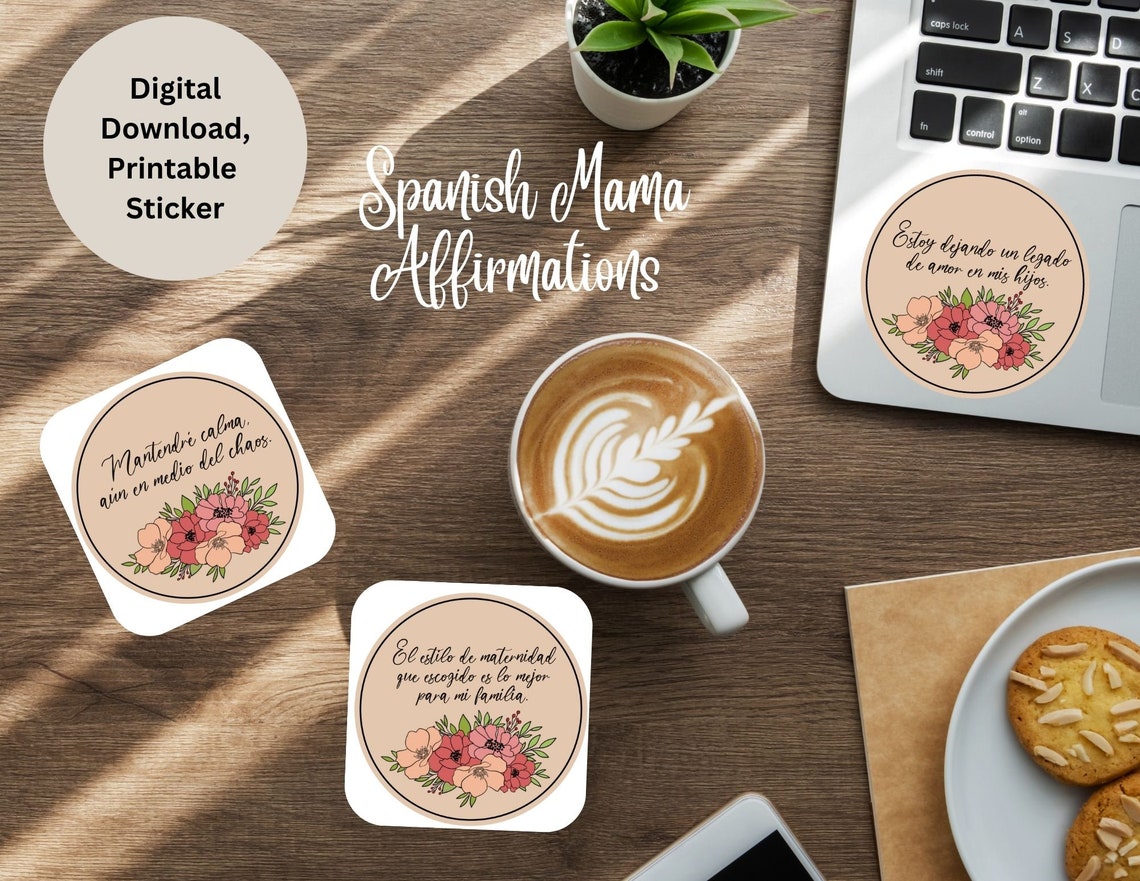 Spanish Printable Stickers, Digital Download, Mama Affirmations ...