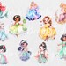 Magical Princess Clipart Bundle Watercolor, Instant Download ...