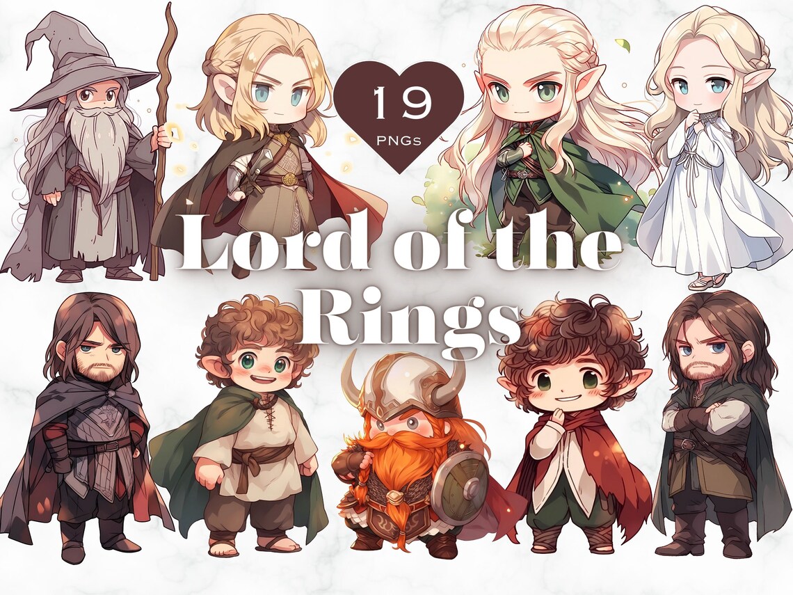 Lord of the Rings Clipart Collection Fantasy Digital Art Tolkien's ...