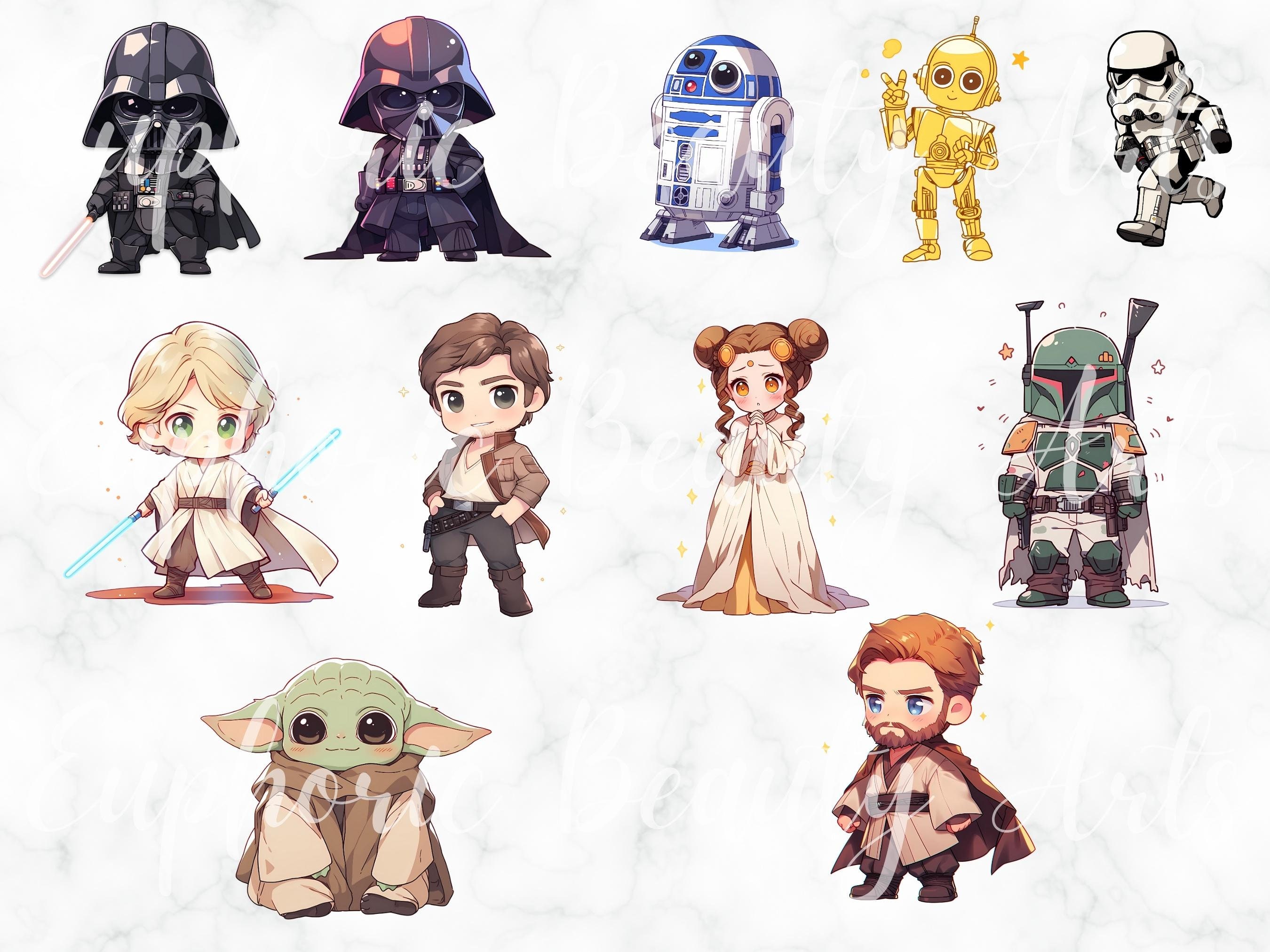 Space Wars Clipart Bundle Star Darth Vader Lightsaber Galactic Digital ...