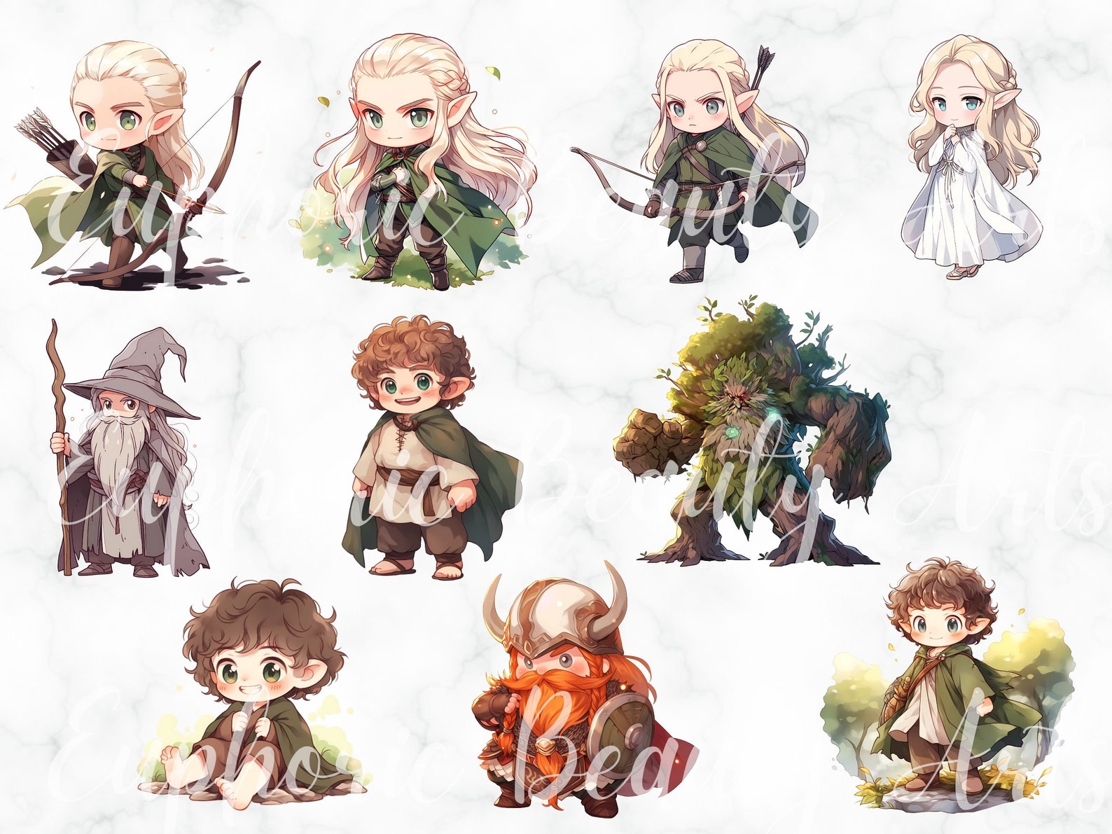 Lord of the Rings Clipart Collection Fantasy Digital Art Tolkien's ...