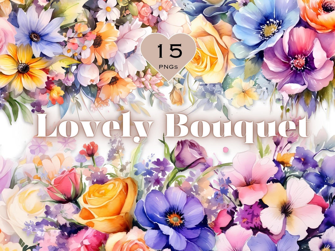 Floral Clipart Bundle Bouquets and Flowers Digital Download - Etsy