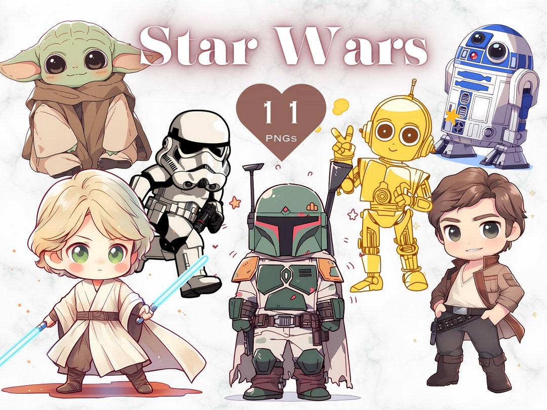 Space Wars Clipart Bundle Star Darth Vader Lightsaber Galactic Digital ...