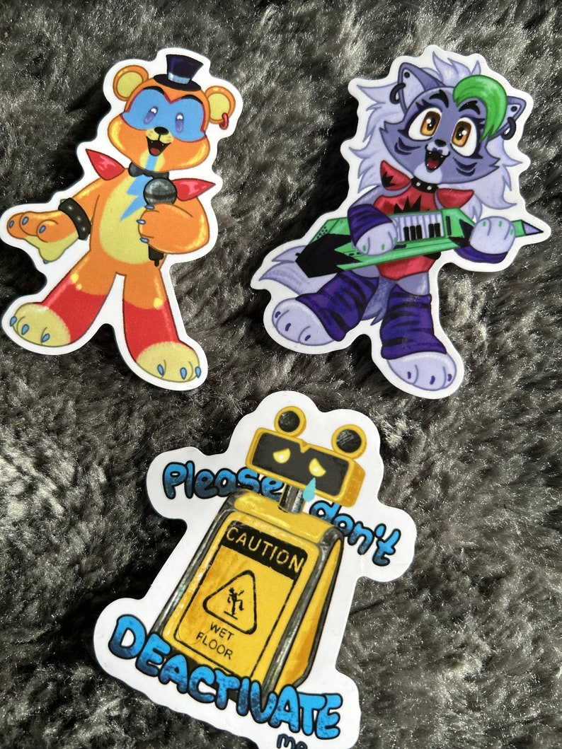 Stickers FNAF freddy Roxy Warning Sign - Etsy