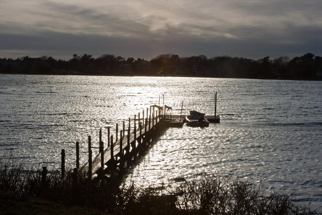 B&W, Bell Bouy Ave, Bassets Island, Red Brook Harbor, Spring, Dock ...