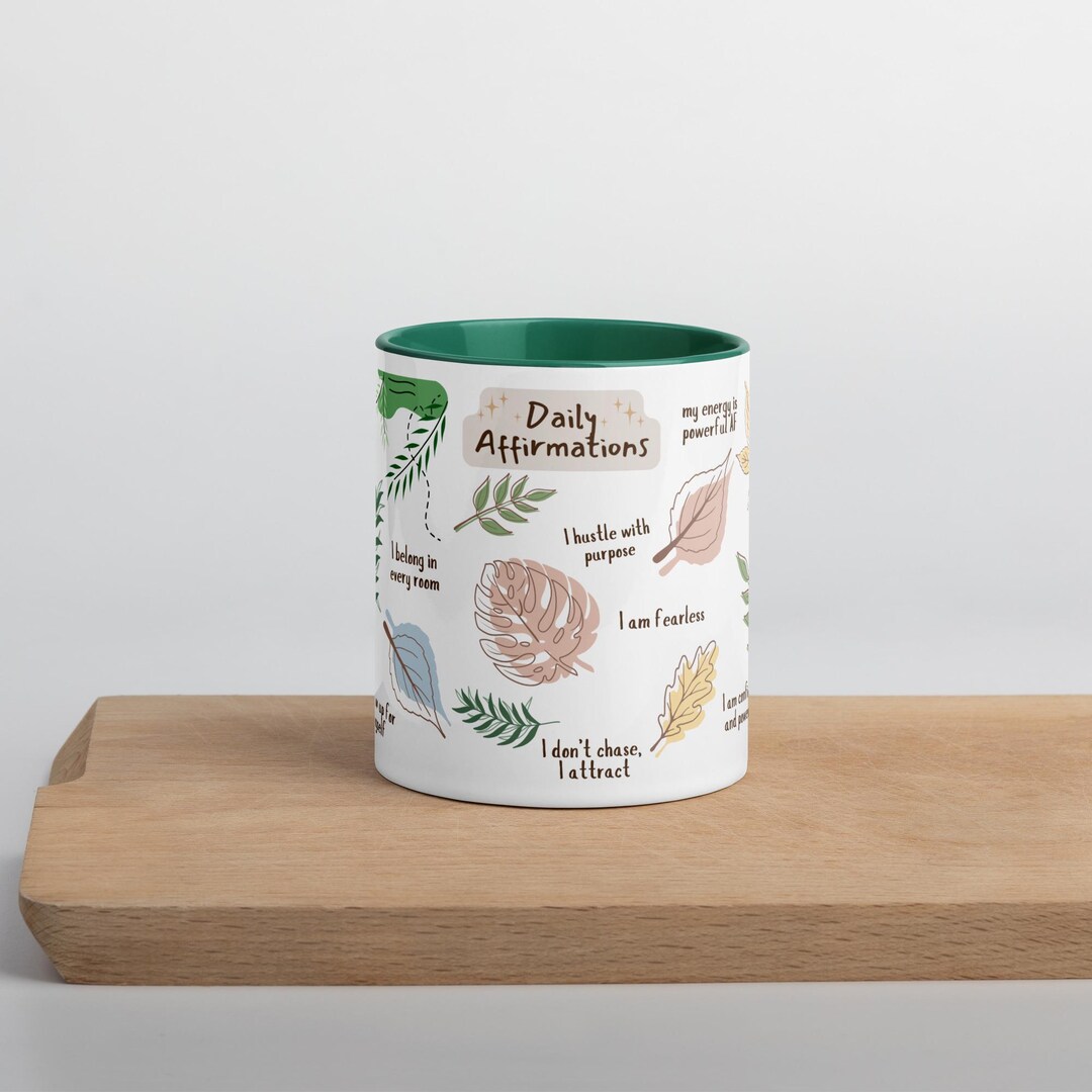 Daily Affirmations Mug, Mental Health Support, 11 Oz Mug With Color ...
