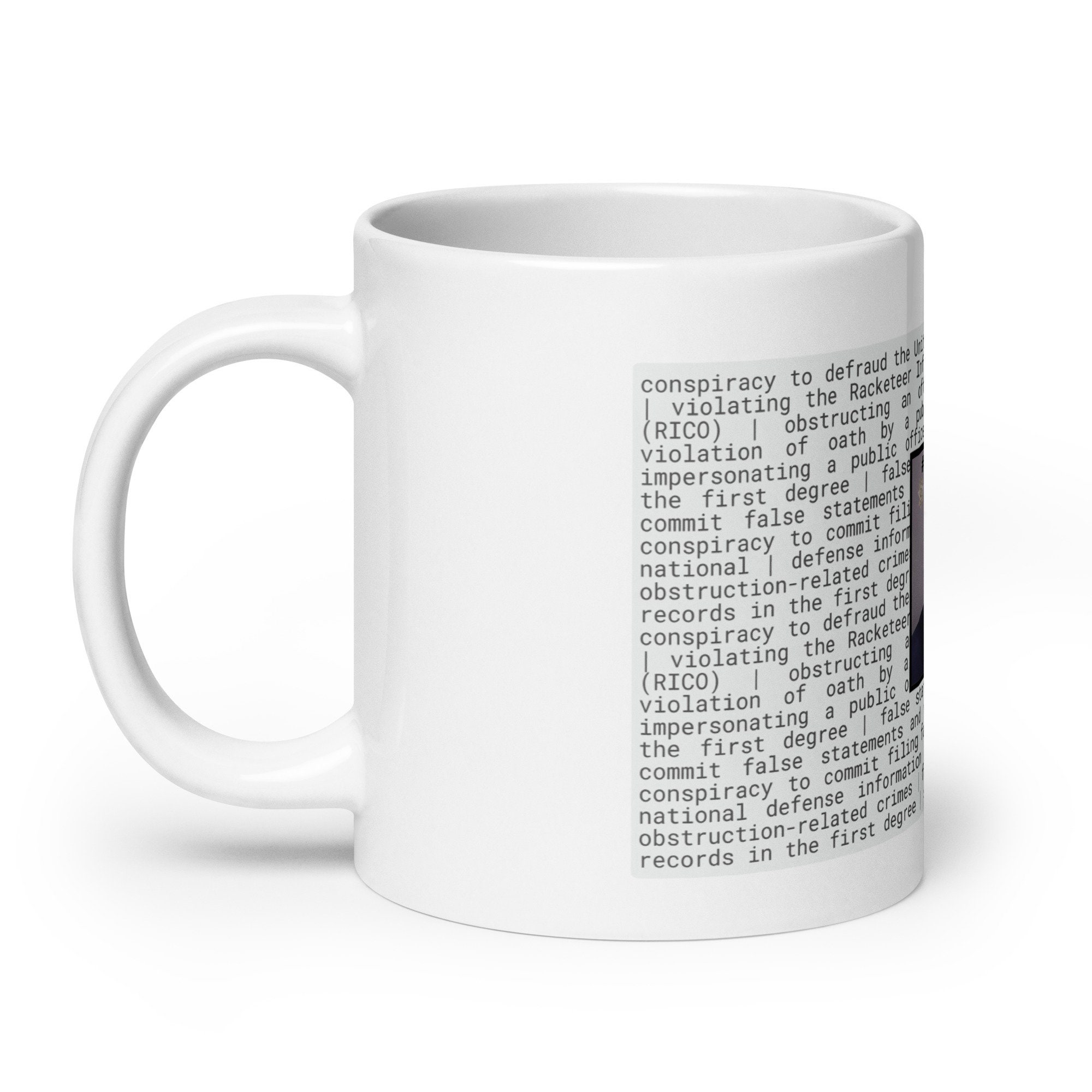 Donald Trump Mugshot Mug With List Of Indictments And Prisoner Designed ...