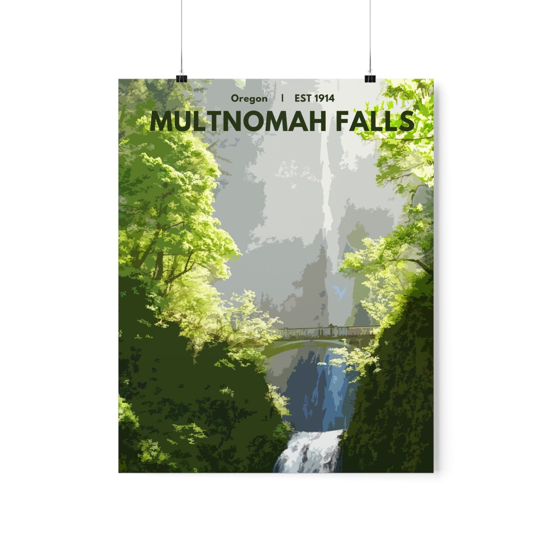 Multnomah Falls Cascading Wonder Poster - Etsy
