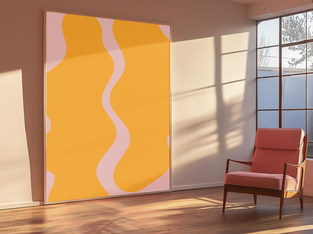Abstract Wall Art Print – Printable Wall Art – Two Yellow Blobs With ...