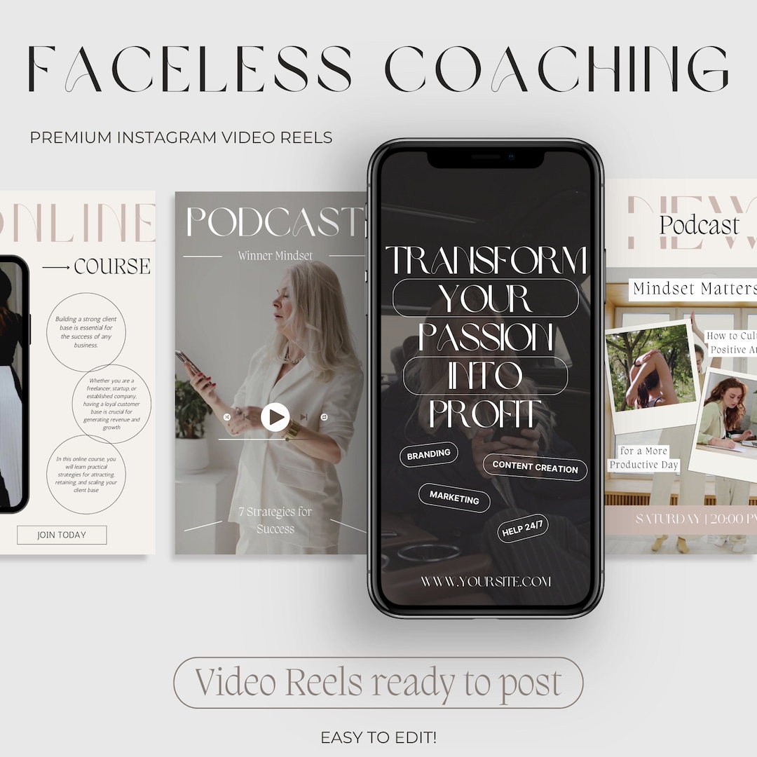 Instagram Reels Templates Canva, Minimalist Reels, Faceless Coaching ...